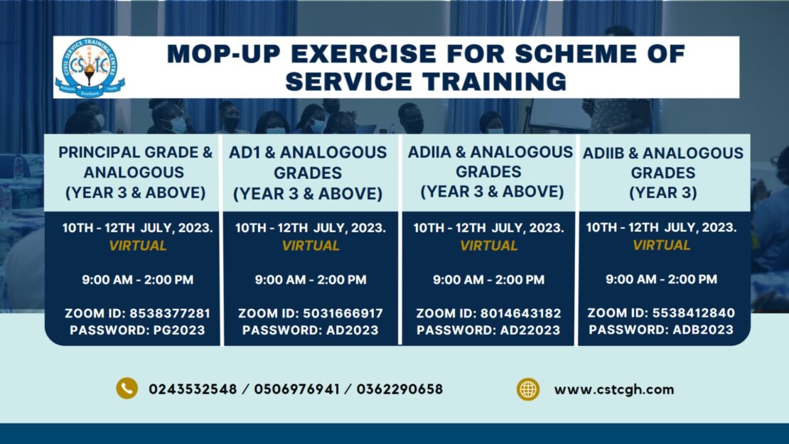 Civil Service Training Centre | MOP-UP EXERCISE FOR SCHEME OF SERVICE ...